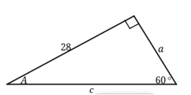 Solved Solve for the unknown sides of the given triangle. a | Chegg.com