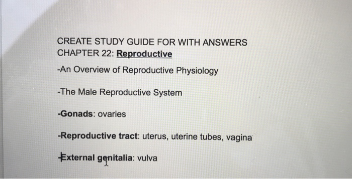 Solved CREATE STUDY GUIDE FOR WITH ANSWERS CHAPTER 22: | Chegg.com