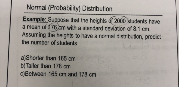 Solved Normal (Probability) Distribution Example: Suppose | Chegg.com