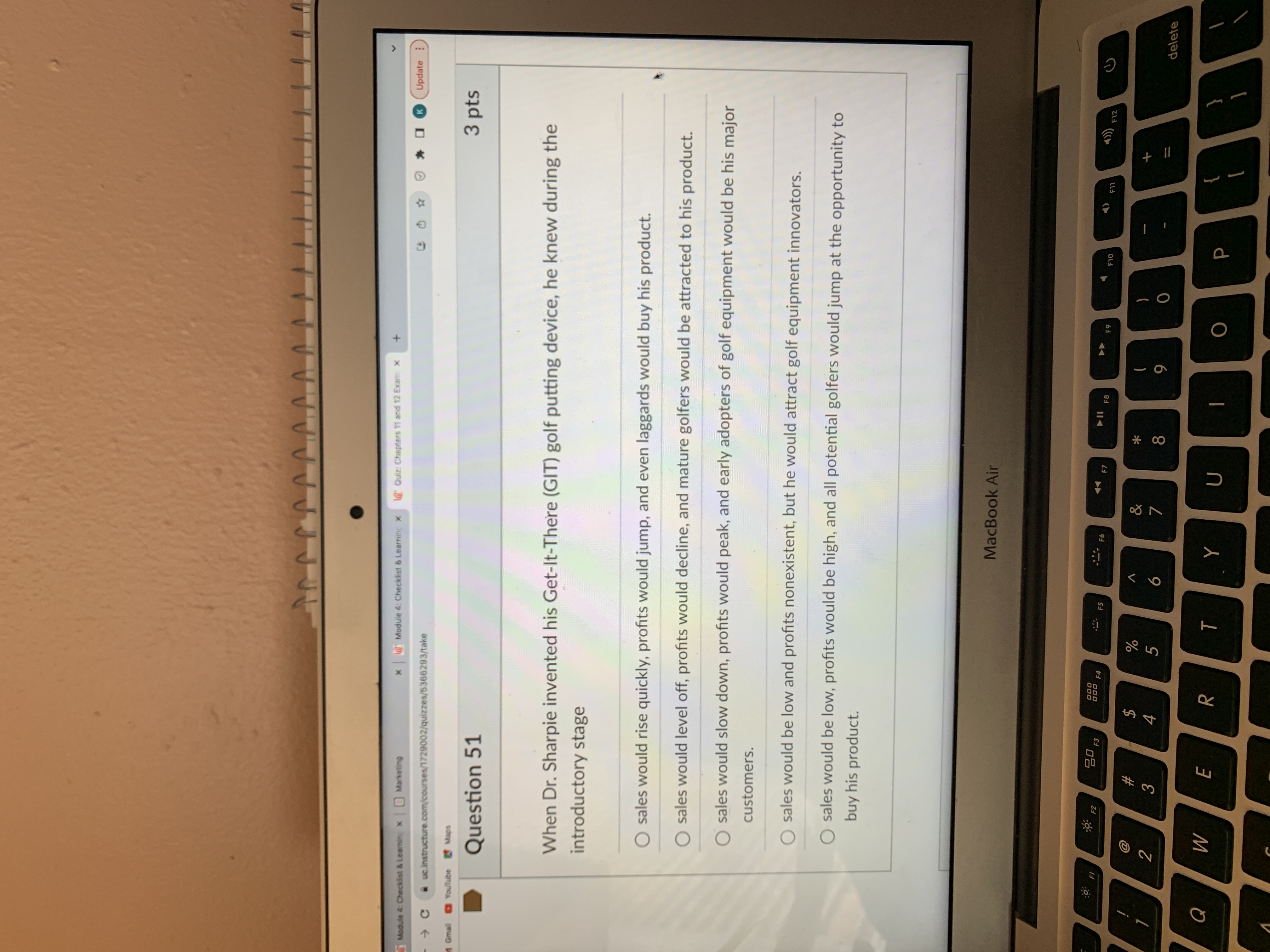 Solved Question 51When Dr. ﻿Sharpie invented his | Chegg.com