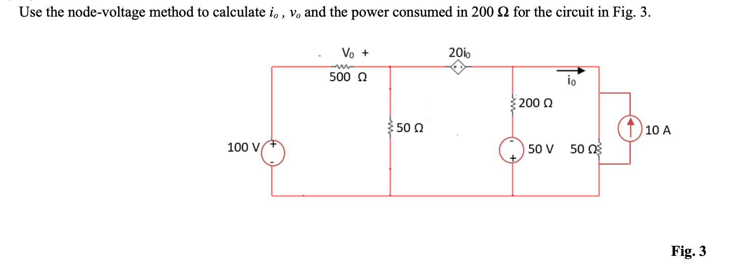 Solved Use the node-voltage method to calculate i. , V, and | Chegg.com