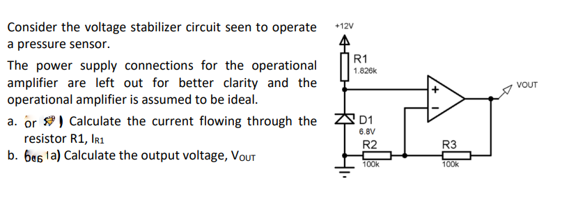 Solved Consider the voltage stabilizer circuit seen to | Chegg.com