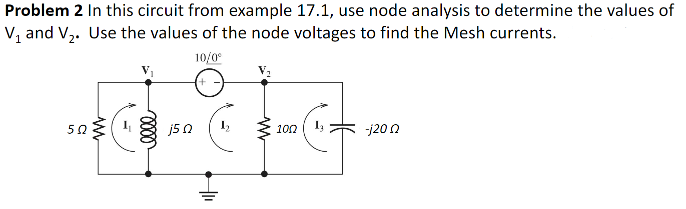 Solved Problem 2 In this circuit from example 17.1, use node | Chegg.com