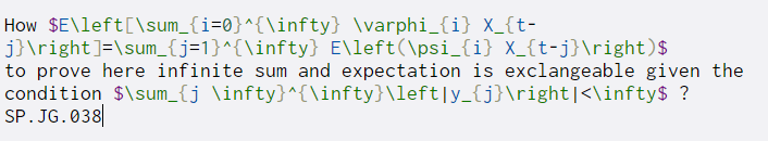 Solved How $E\left[\sum_{i=0}^{\infty} \varphi_{i} X_{t- | Chegg.com