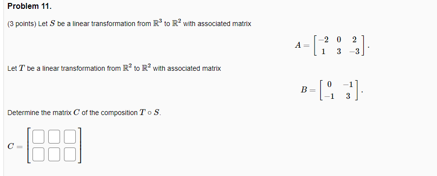 Solved Problem 11. (3 points) Let S be a linear | Chegg.com Solved Problem 11. (3 points) Let S be a linear | Chegg.com