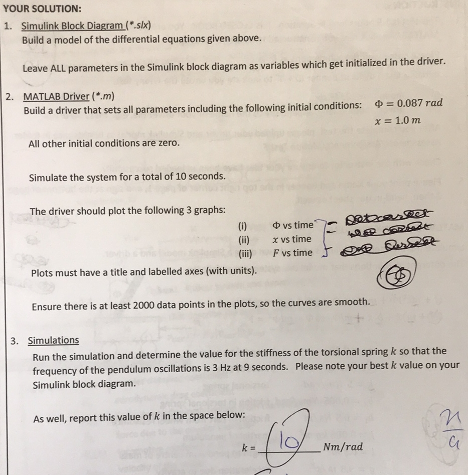 MATLAB/SIMULINK PROBLEM: Simulate the inverted | Chegg.com