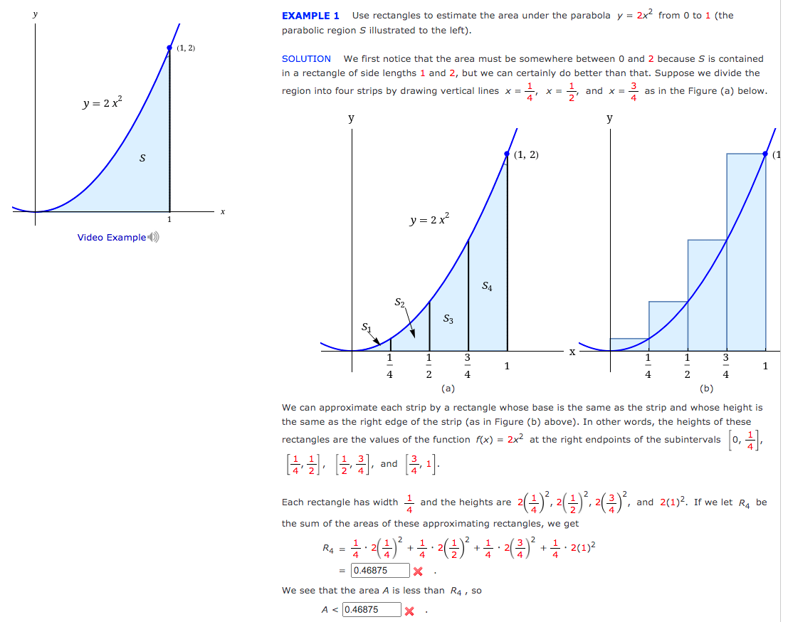 Solved EXAMPLE 1 Use rectangles to estimate the area under | Chegg.com