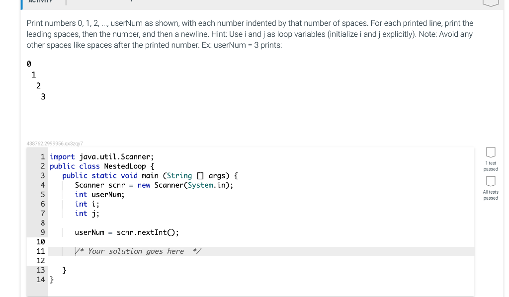 Solved Print numbers 0,1,2,…, userNum as shown, with each | Chegg.com