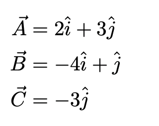 Solved A=2i^+3j^ B=−4i^+j^ C=−3j^(4A⋅2C)B (3A−C)⋅3B | Chegg.com