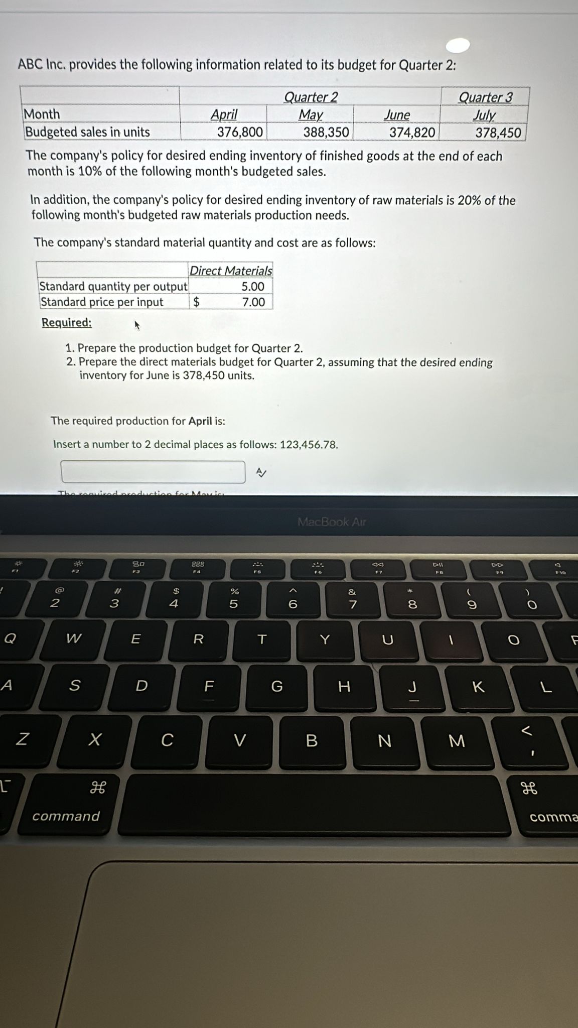 Solved ABC Inc. provides the following information related | Chegg.com