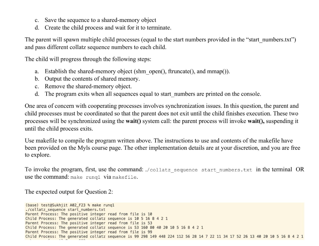 Solved Create a C program ("collatz_sequence.c") that | Chegg.com