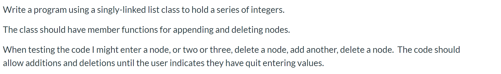 Solved Write A Program Using A Singly Linked List Class To 4399