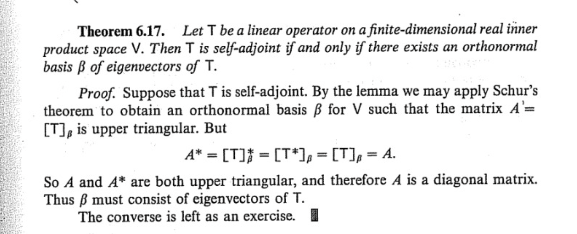 Solved Theorem 6.17. Let T be a linear operator on a | Chegg.com
