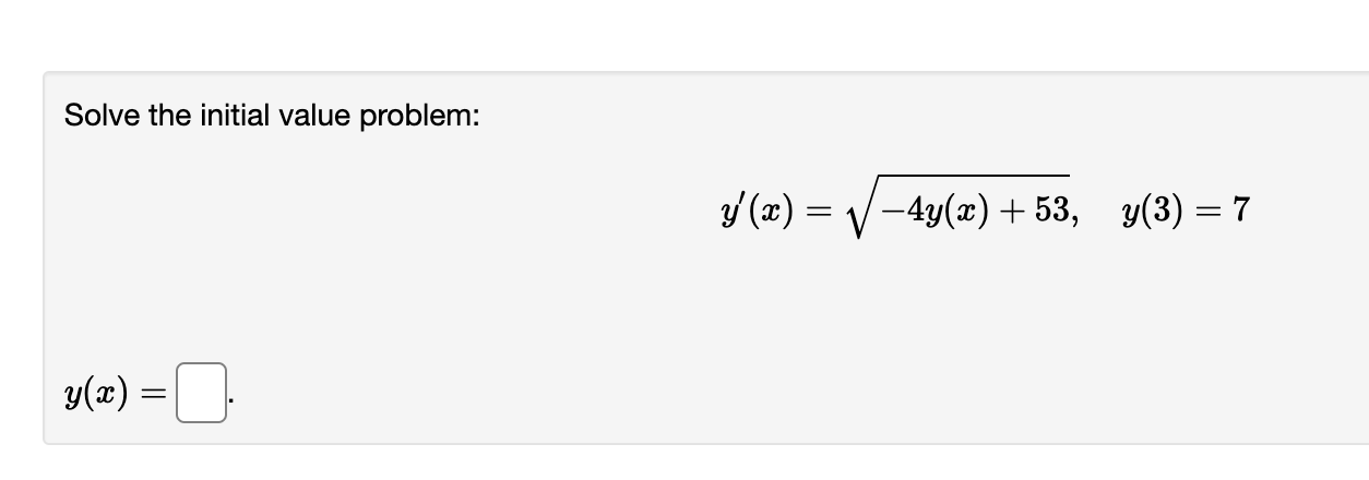 Solved Solve the initial value problem: | Chegg.com
