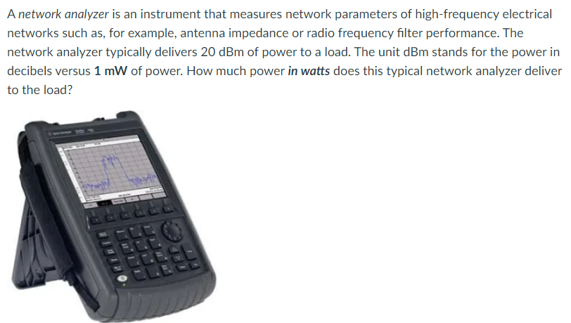 Solved A network analyzer is an instrument that measures | Chegg.com
