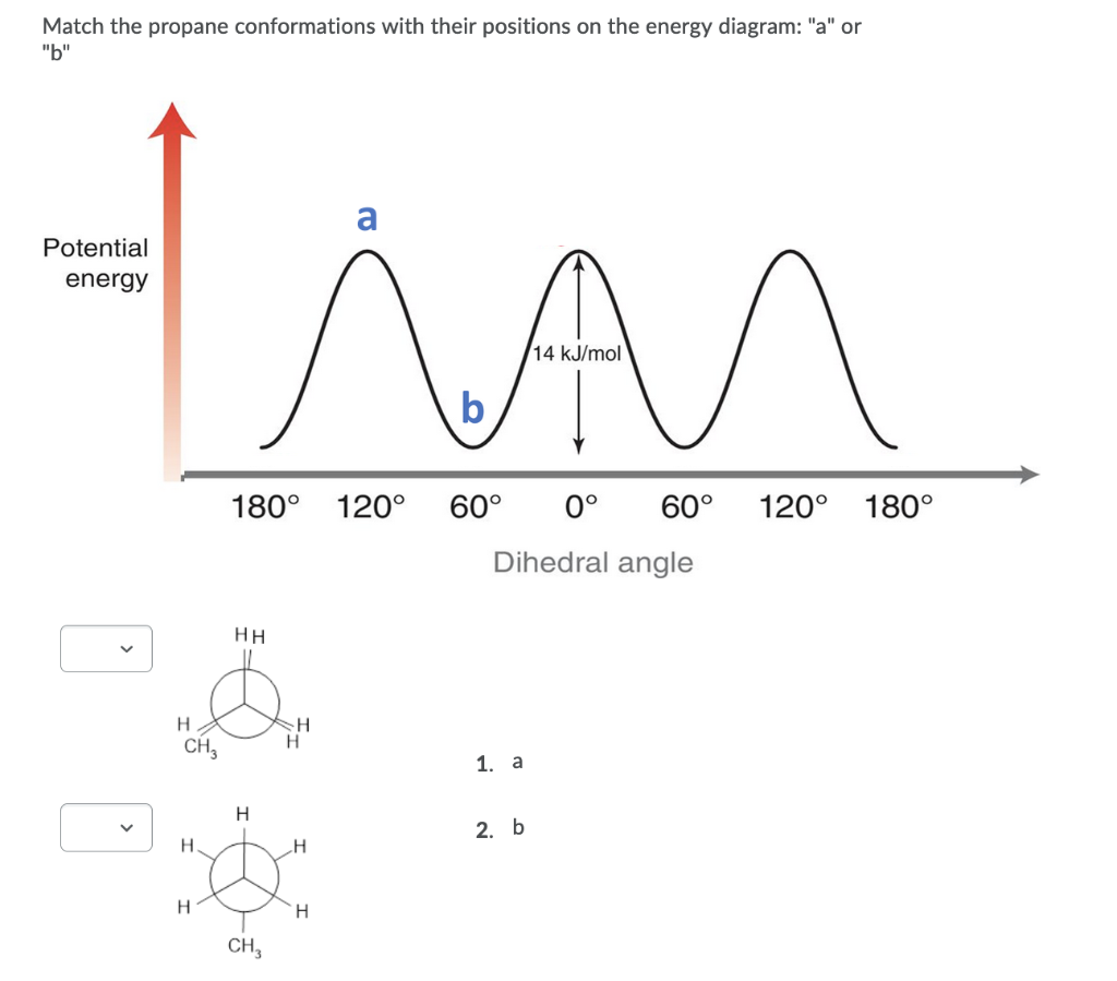 Solved Citing down the C1-C2 bond shown below for propane, | Chegg.com