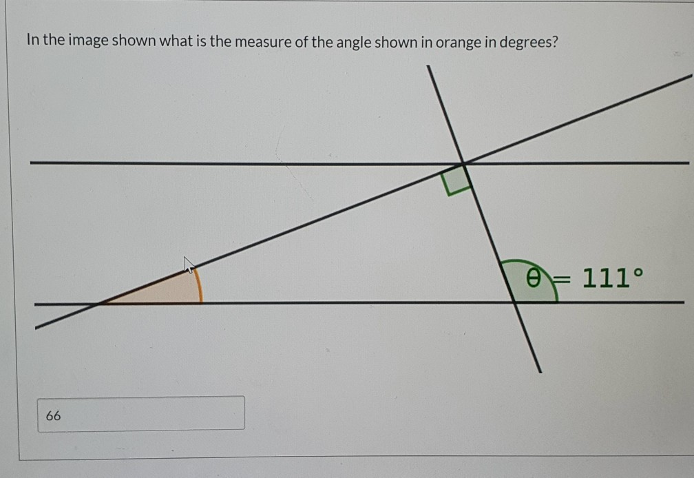 Solved In the image shown what is the measure of the angle | Chegg.com