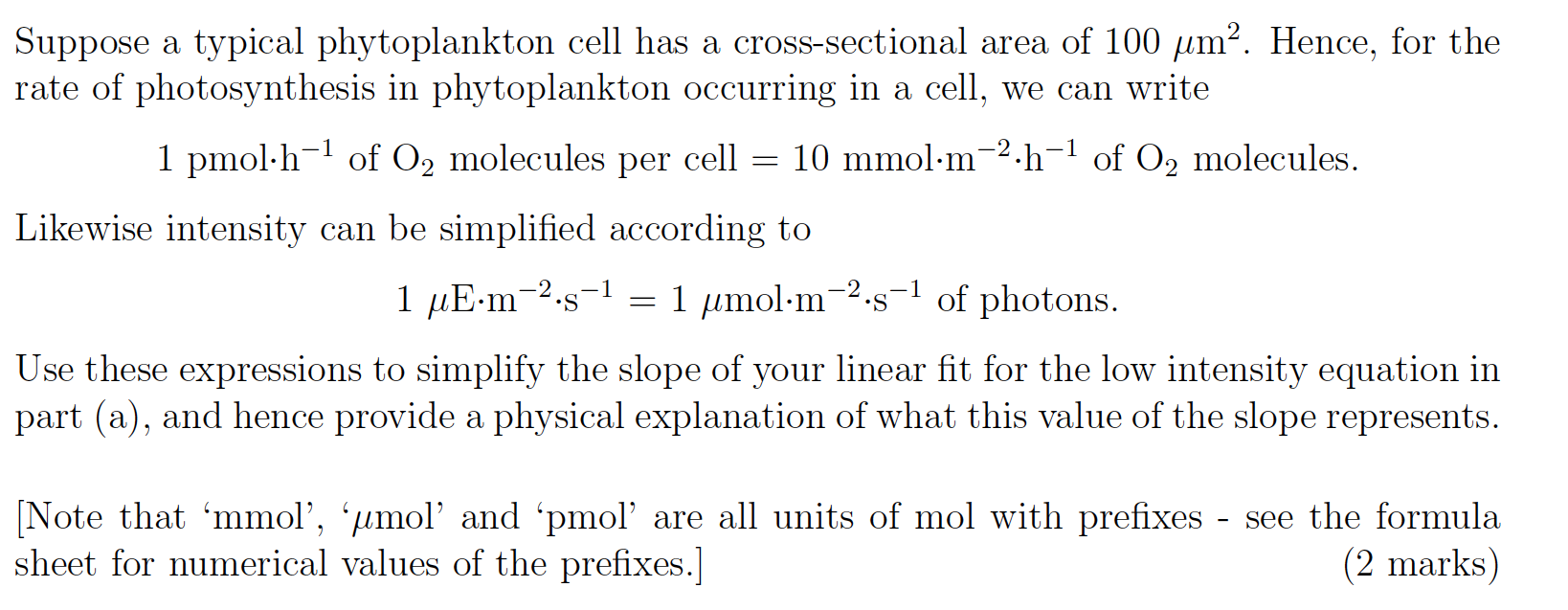 About units of intensity: We quantify the energy | Chegg.com