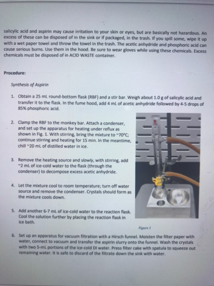 Solved Make up Lab: Synthesis of Aspirin Introduction: | Chegg.com