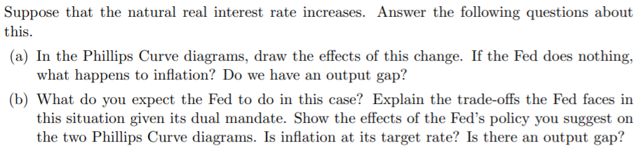 Solved Suppose that the natural real interest rate | Chegg.com