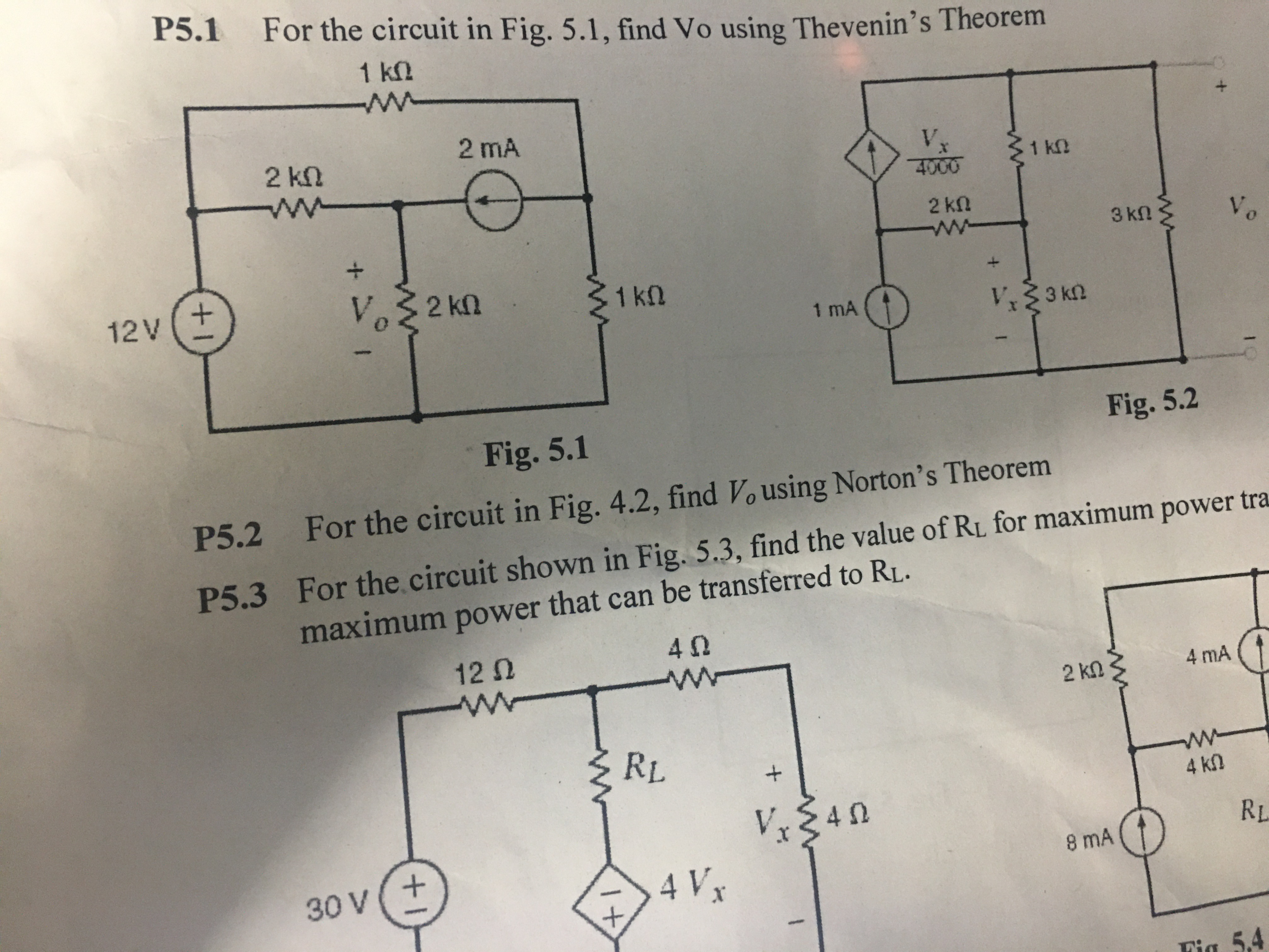 Solved P5.1 For the circuit in Fig. 5.1, find Vo using | Chegg.com