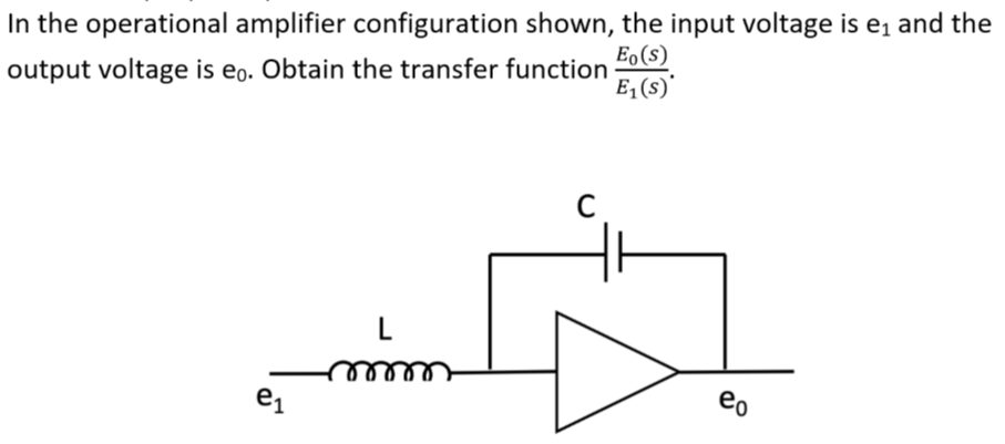 Solved In the operational amplifier configuration shown, the | Chegg.com
