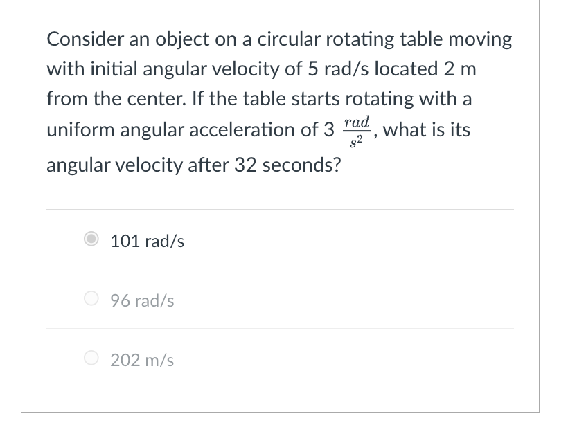 Solved Consider an object on a circular rotating table | Chegg.com