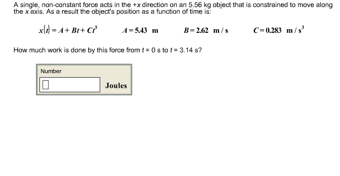 Solved A single, non-constant force acts in the +x direction | Chegg.com