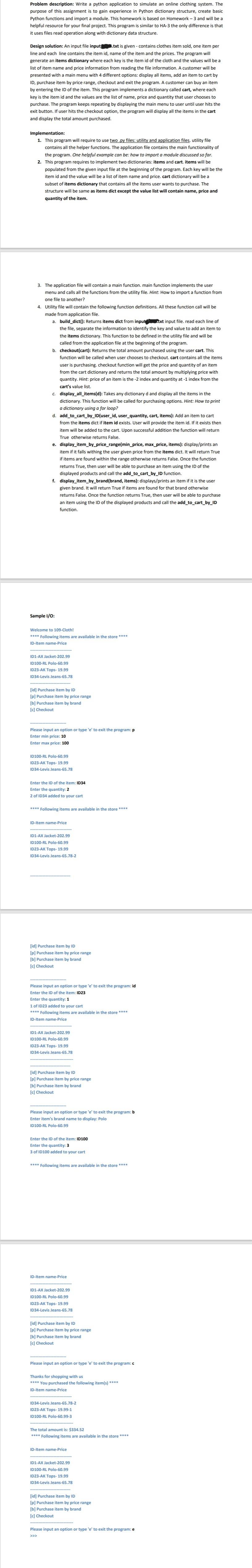 Solved Problem description: Write a python application to | Chegg.com