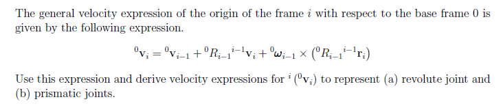Solved The general velocity expression of the origin of the | Chegg.com