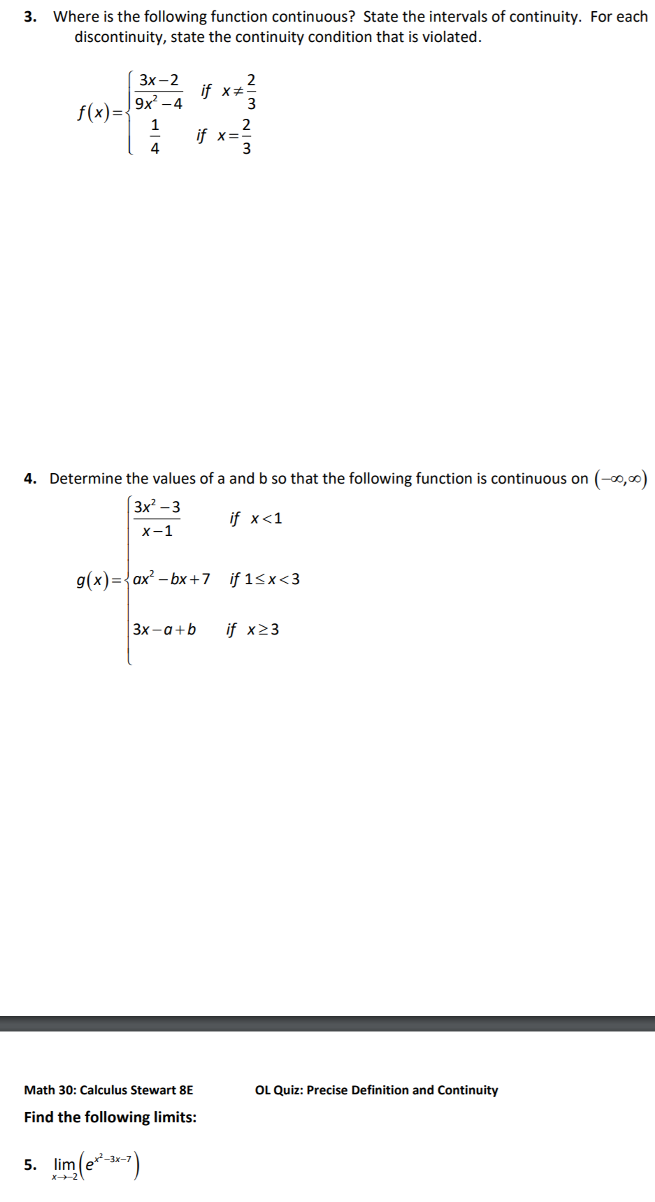 Solved 3. Where is the following function continuous? State | Chegg.com