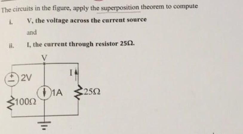 Solved The circuits in the figure, apply the superposition | Chegg.com