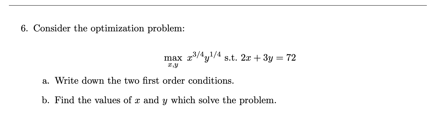 Solved Consider the optimization | Chegg.com