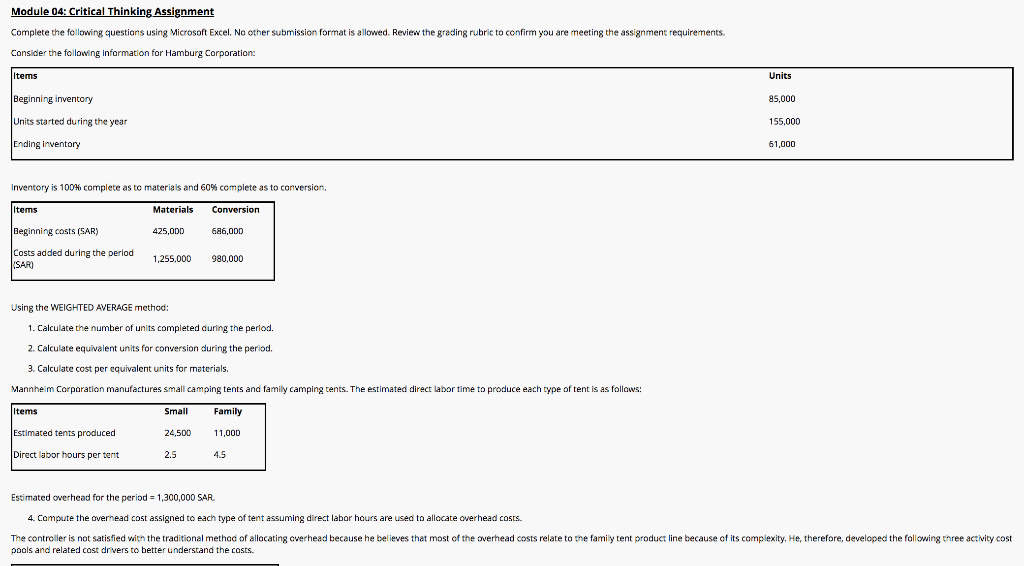 Solved Module 04: Critical Thinking Assignment Consider the | Chegg.com