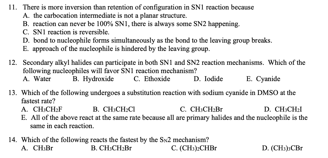 Solved 11. There is more inversion than retention of | Chegg.com