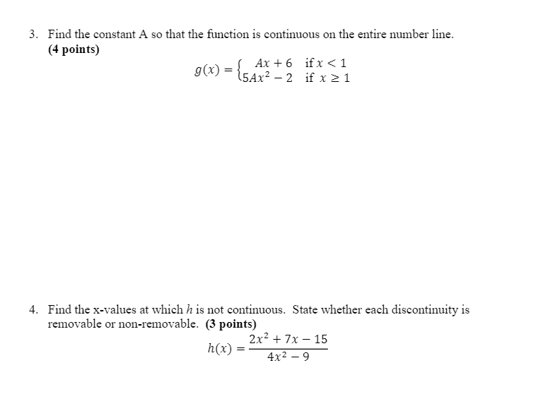 Solved 3. Find the constant A so that the function is | Chegg.com