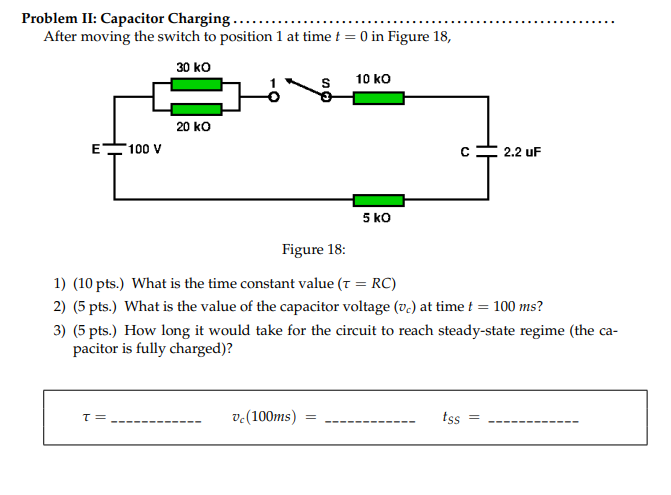 Solved Problem II: Capacitor Charging . After moving the | Chegg.com