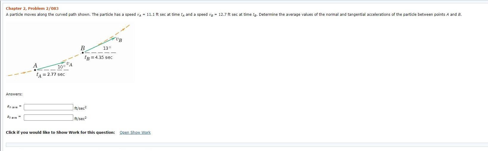 Solved Chapter 2, Problem 2/083 A particle moves along the | Chegg.com