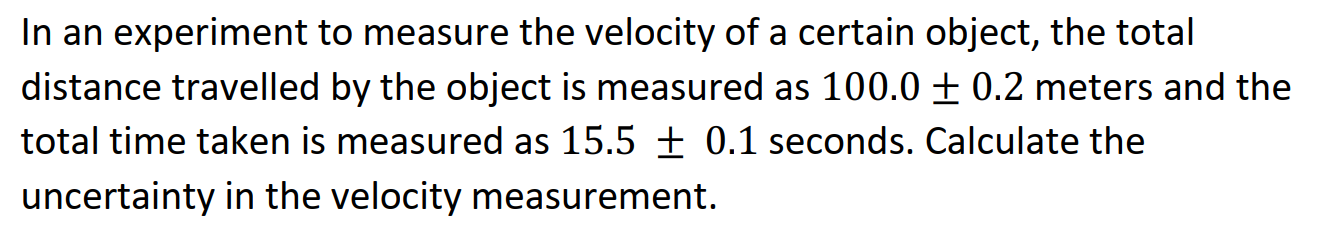 Solved In an experiment to measure the velocity of a certain | Chegg.com