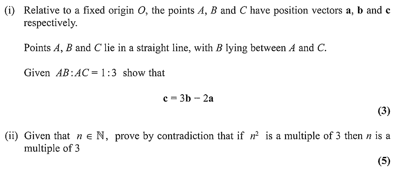 Solved (i) Relative to a fixed origin O, the points A, B and | Chegg.com