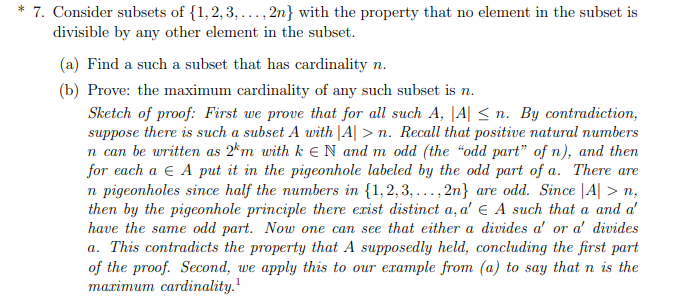 Solved * 7. Consider subsets of {1,2,3,..., 2n} with the | Chegg.com