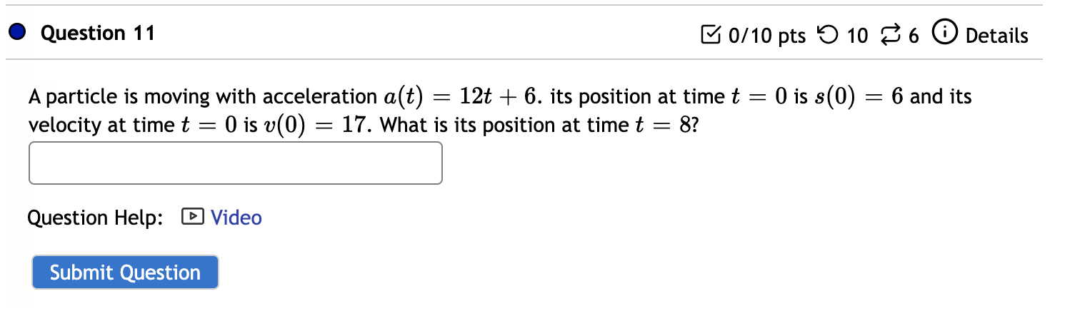 Solved A particle is moving with acceleration a(t)=12t+6. | Chegg.com