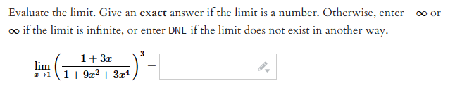 Solved Evaluate the limit. Give an exact answer if the limit | Chegg.com