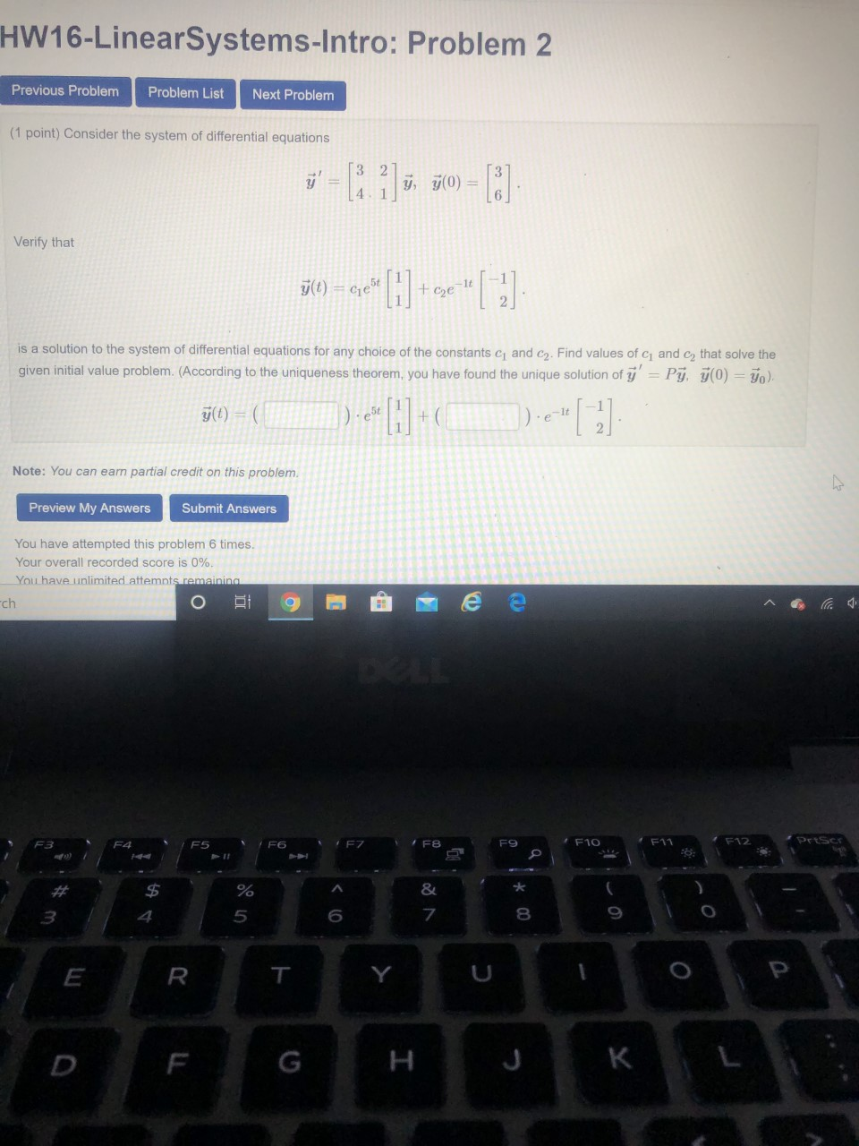 Solved HW16-LinearSystems-Intro: Problem 2 Previous Problem | Chegg.com Solved HW16-LinearSystems-Intro: Problem 2 Previous Problem | Chegg.com