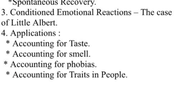 Solved Spontaneous Recovery. 3. Conditioned Emotional | Chegg.com