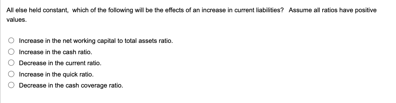Solved All else held constant, which of the following will | Chegg.com
