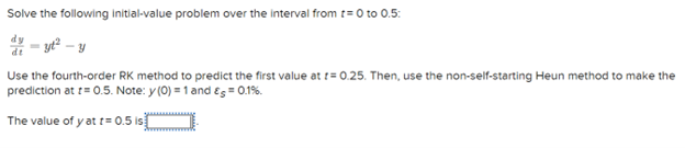 Solved Solve the following initial-value problem over the | Chegg.com