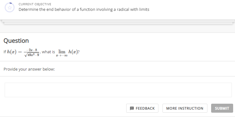 Solved CURRENT OBJECTIVE Determine the end behavior of a | Chegg.com