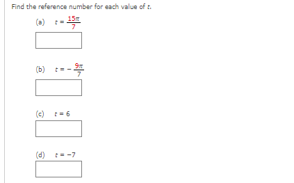 Solved Find the reference number for each value of t. 15 7 | Chegg.com