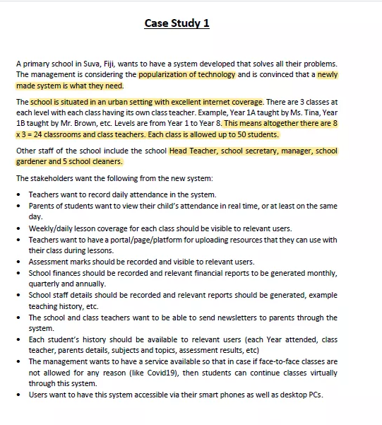 Solved Case Study 1 A primary school in Suva, Fiji, wants to | Chegg.com